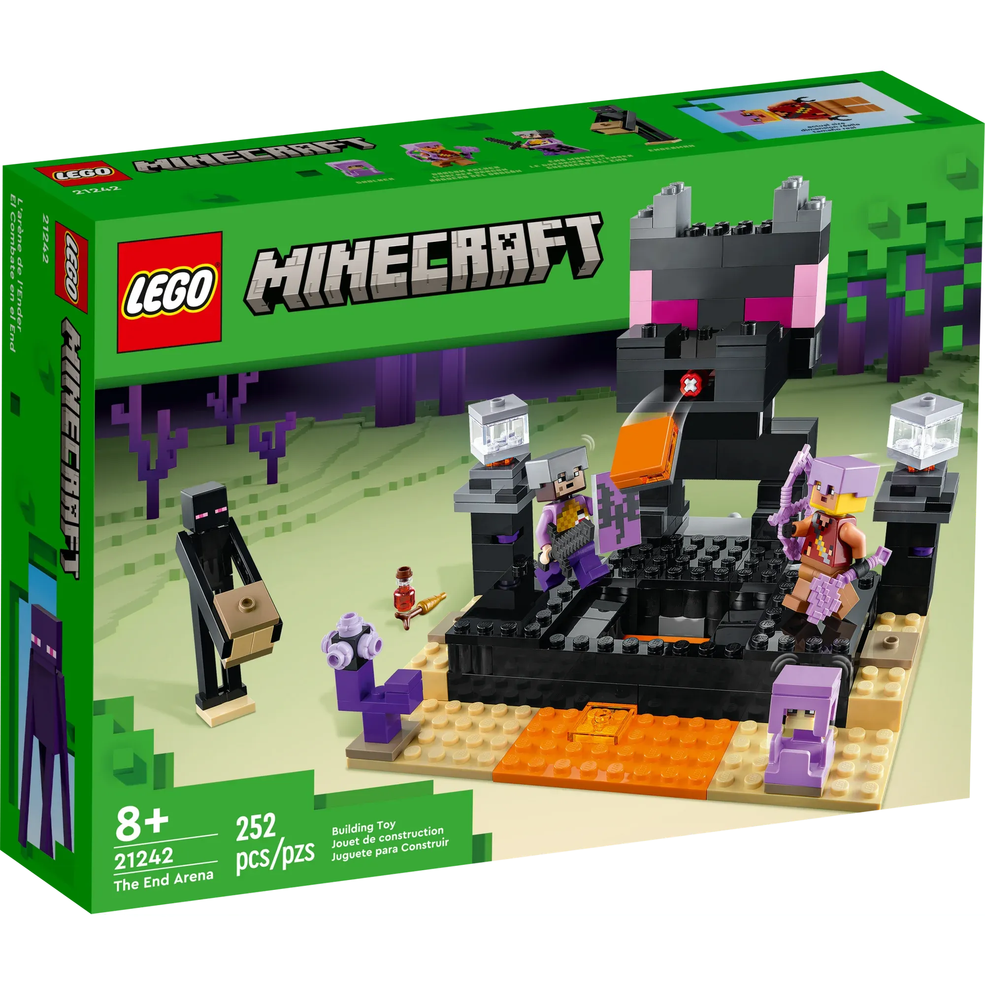 LEGO Minecraft La Arena del End (21242), Set de Batalla del Dragón ...